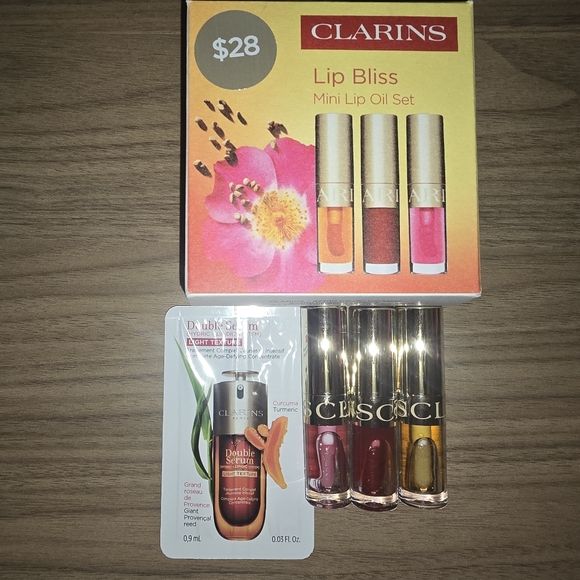 Clarins | Makeup | Clarins Lip Bliss Mini Lip Oil Set Red Pink Orange ...
